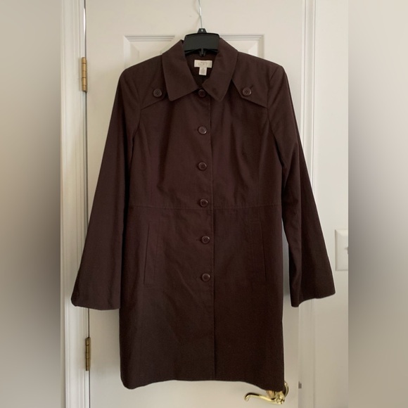 LOFT | Jackets & Coats | Loft Dark Brown Rain Coat | Poshmark